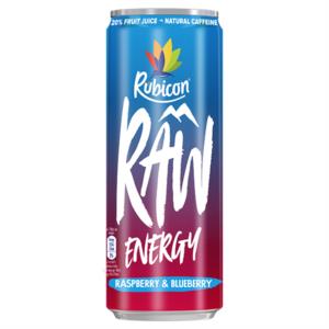 Rubicon Raw Energy Raspberry & Blueberry, 250 ml x 12